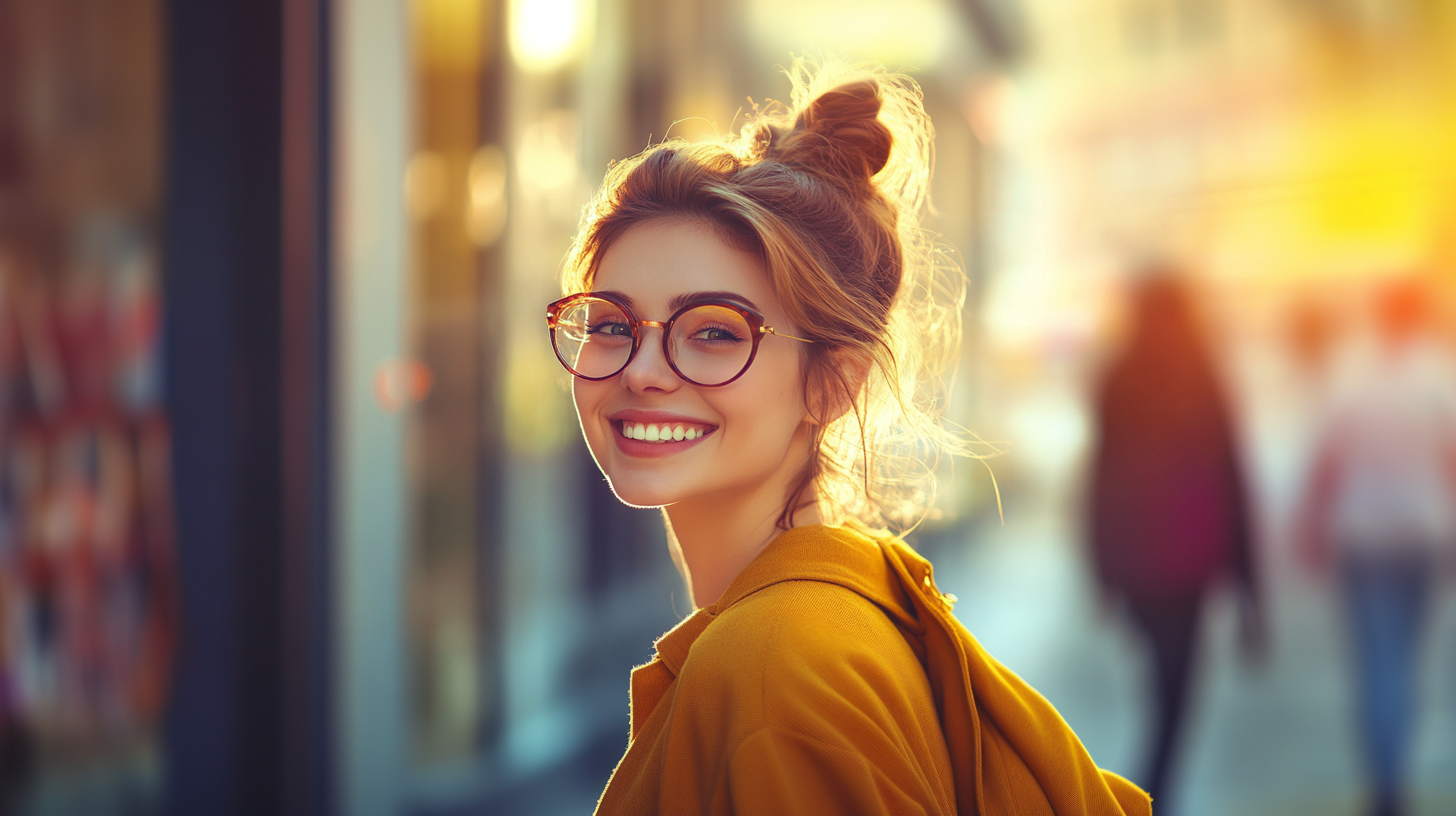 気分転換に街中を散歩する女性 | フリー素材 | Pic+Mucho