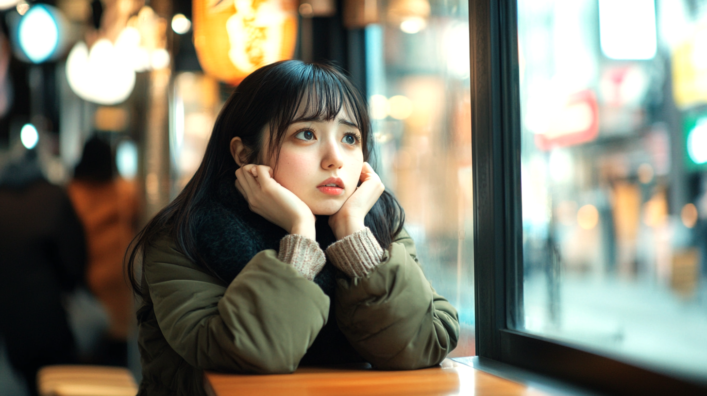 心配事を抱えて思い悩む女性 | フリー素材 | Pic+Mucho